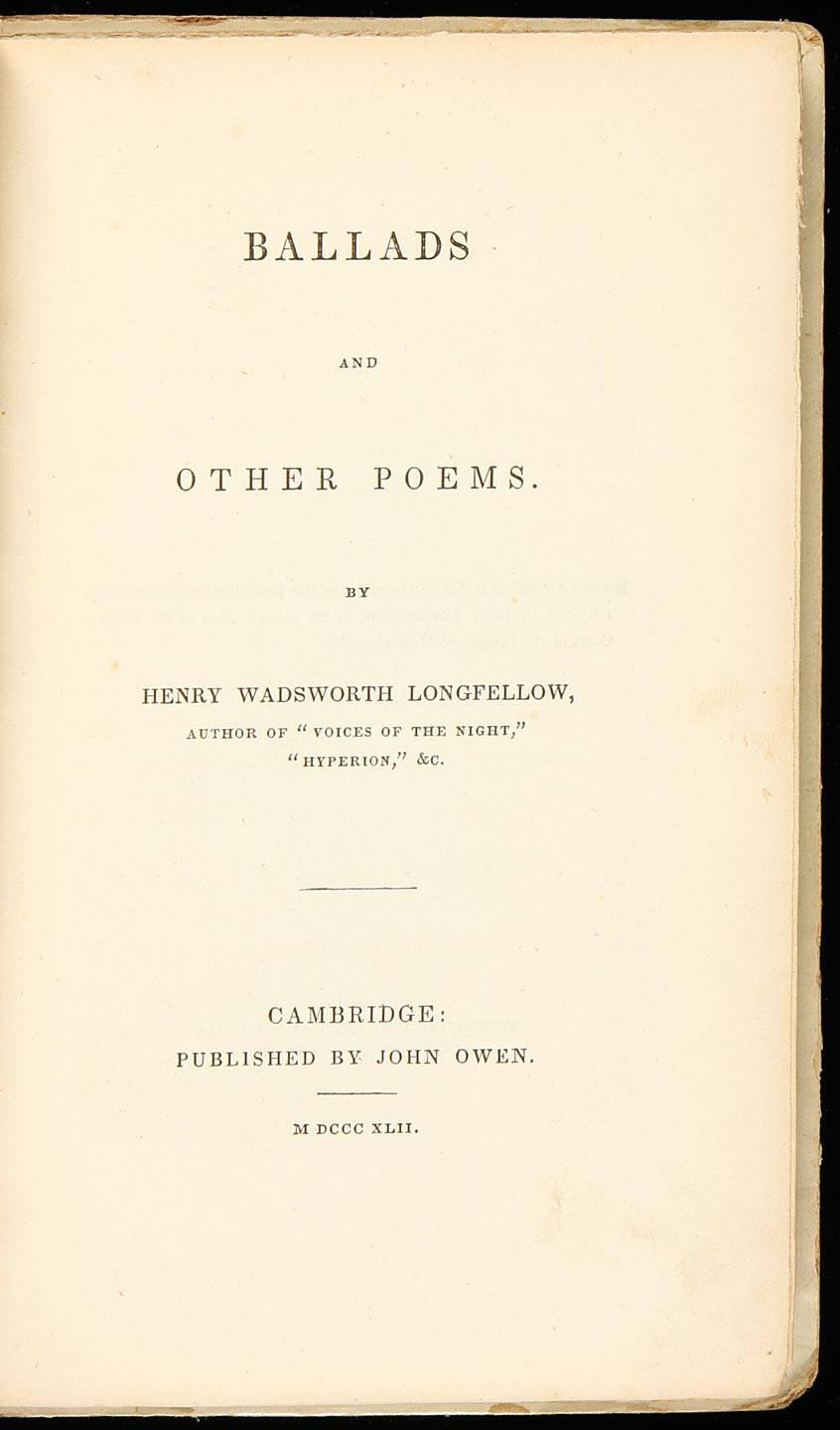 Henry Wadsworth Longfellow: Research and Buy First Editions, Limited ...